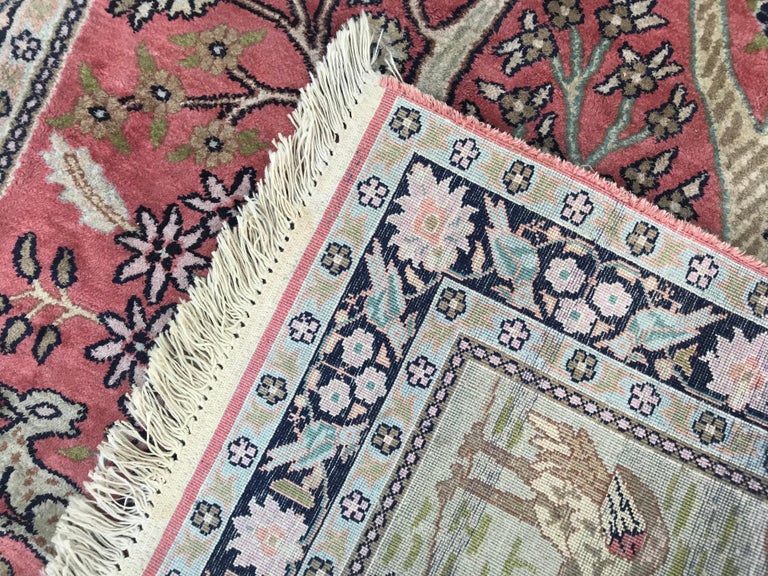 Vintage Silk Kashmir Rug For Sale at 1stDibs