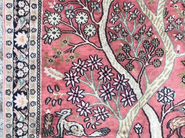 Vintage Silk Kashmir Rug For Sale at 1stDibs