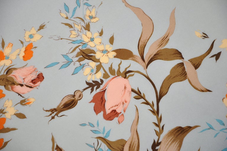 Vintage Silk YSL French Fabric Blue Pink Pillow Cushion Saint Laurent ...