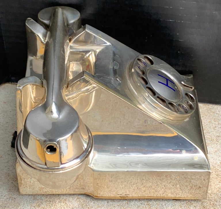 Vintage Silver Plated Presentation Intercom Telephone For Sale at 1stDibs