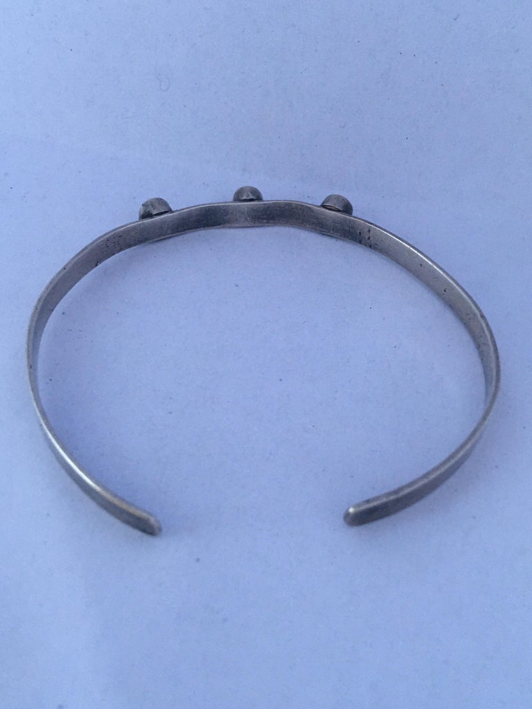 Vintage Silver Amber Bangle at 1stDibs