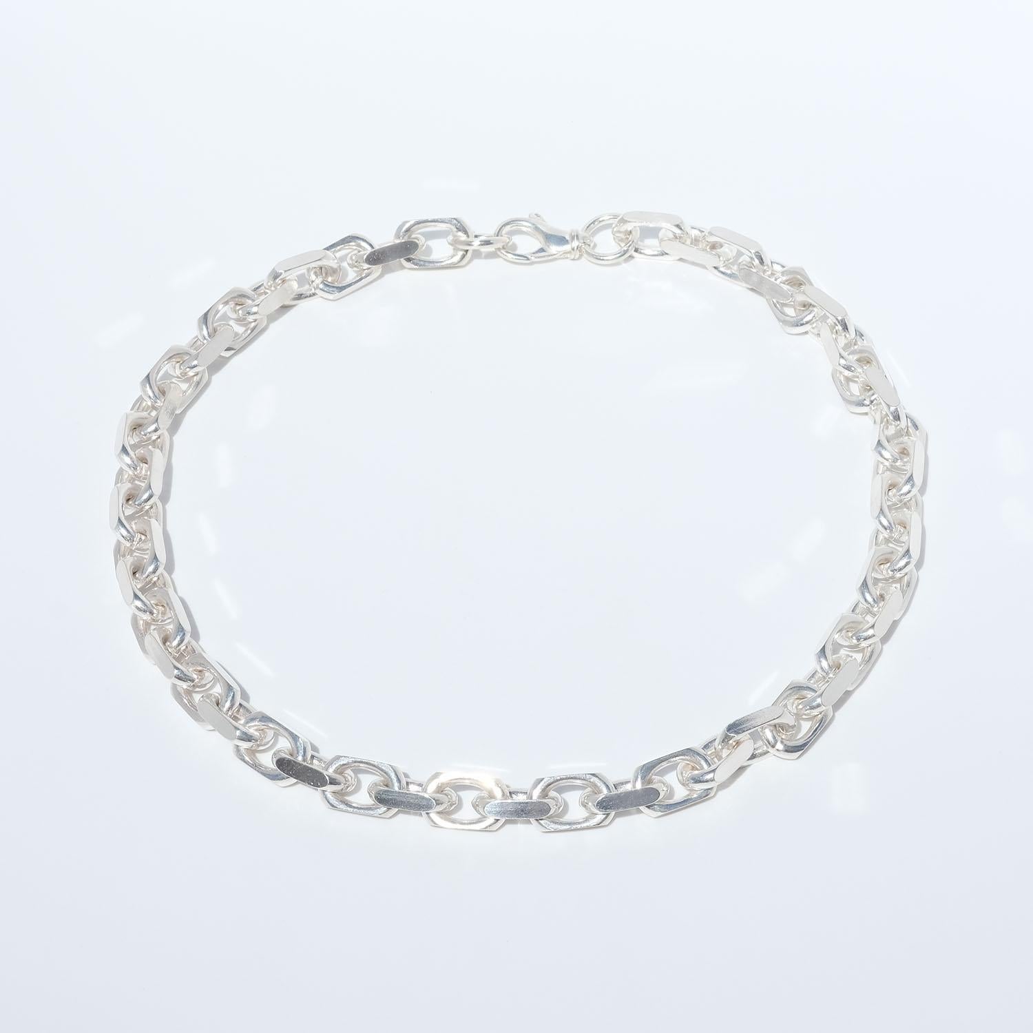 Vintage Silver Anchor Chain Necklace For Sale at 1stDibs