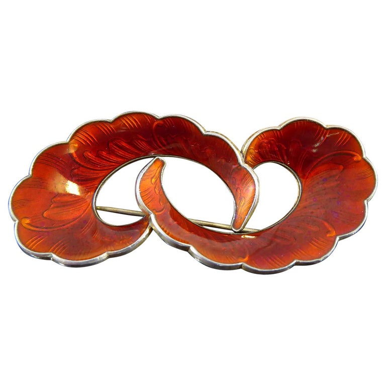 Vintage Silver and Enamel "Norway" Brooch at 1stDibs | norway enamel brooch