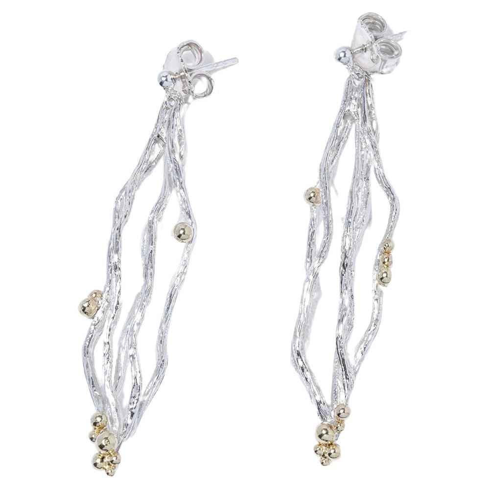 Vintage Silver Dangling Earrings by Theresia Hvorslev For Sale at 1stDibs