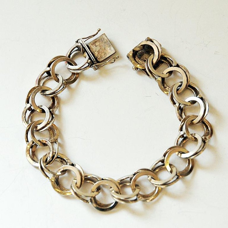Vintage Silver Bracelet with Rings by Curt Hallberg, Sweden, 1974 at ...