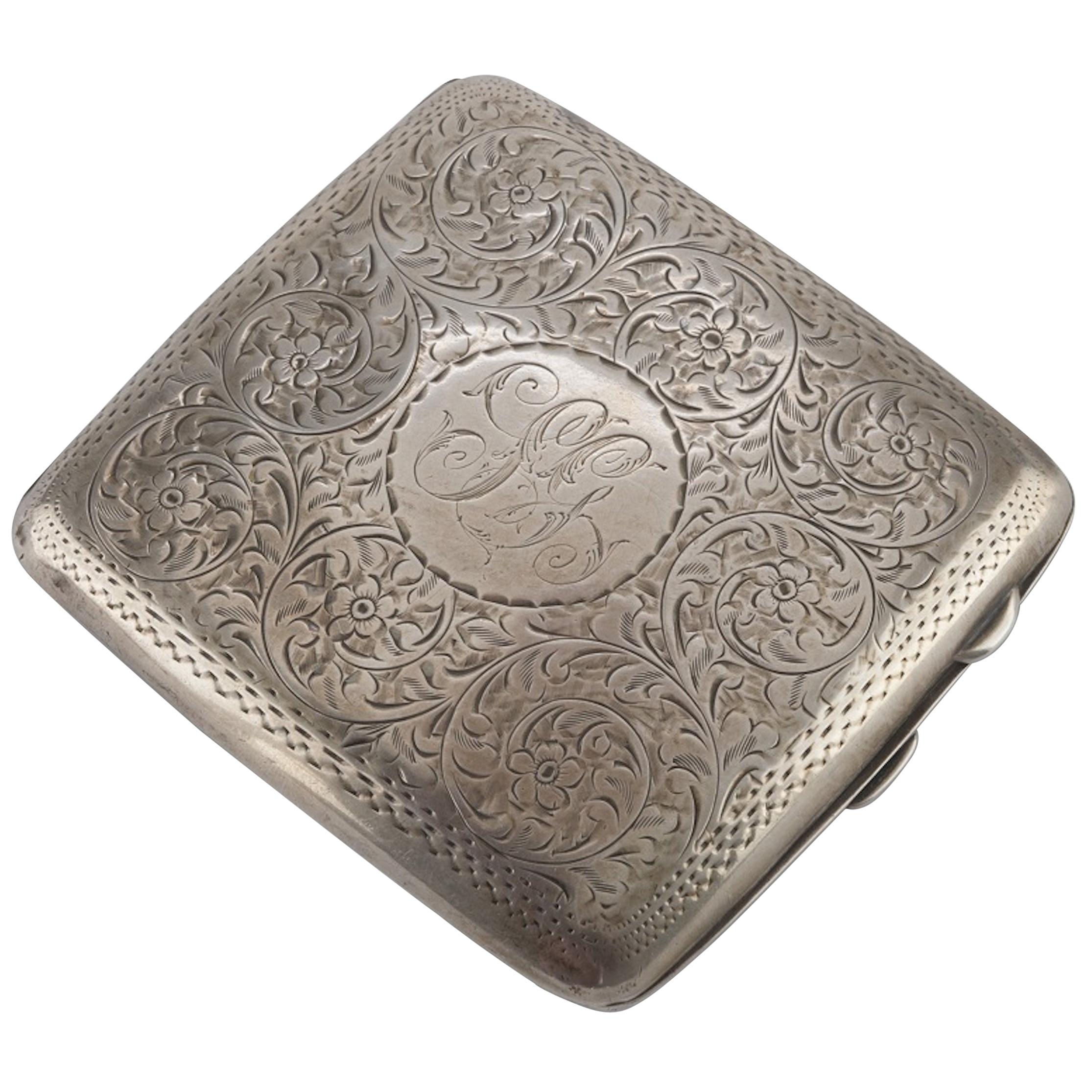 Vintage Silver Cigarette Case, Manufactured in England by Joseph ...