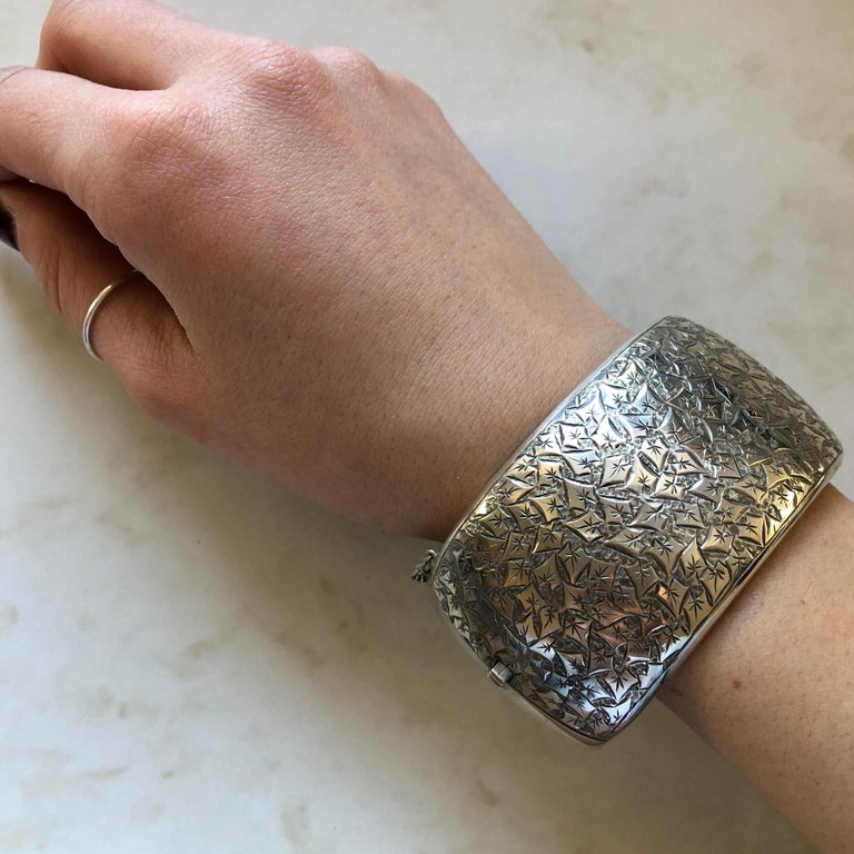 Vintage Silver Finely Engraved Bangle For Sale (Free Shipping) at ...