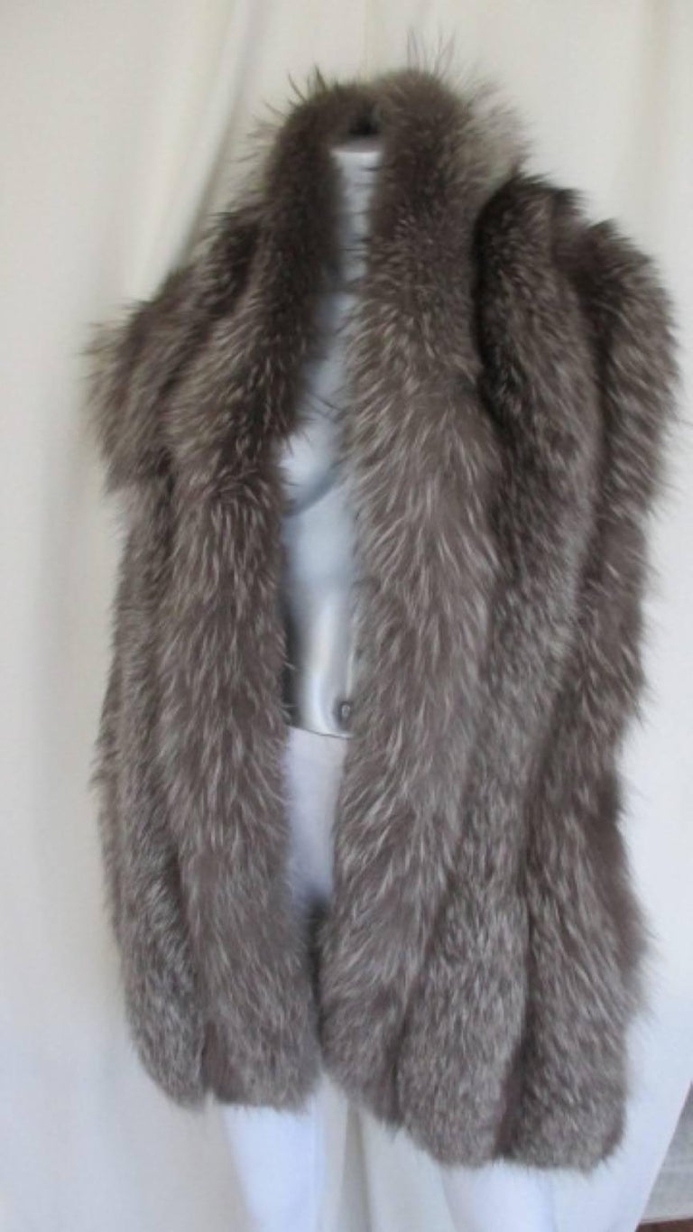 Silver Fox Vintage Fur Stole For Sale at 1stDibs | vintage fox fur ...
