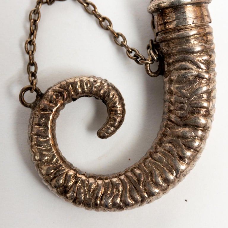Vintage Silver Horn Shaped Perfume For Sale at 1stDibs