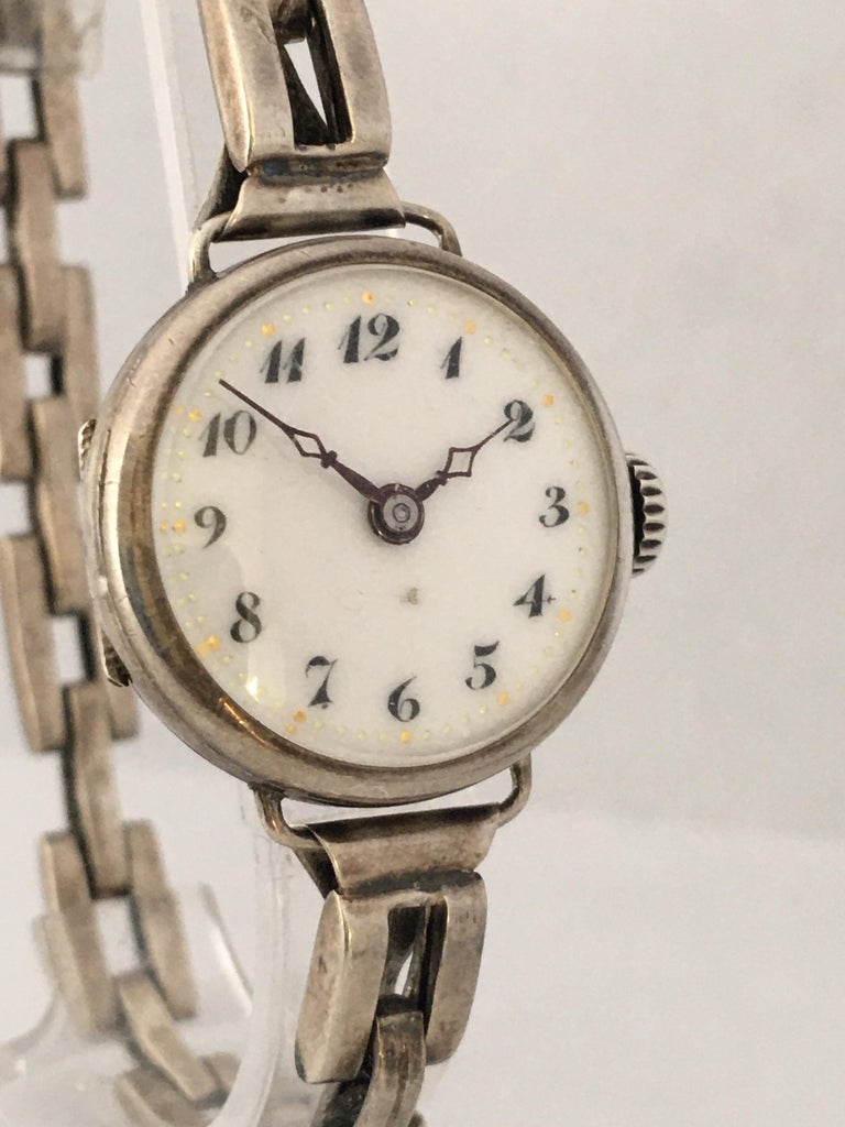 Vintage Silver Ladies Mechanical Ladies Trench Watch For Sale at 1stDibs