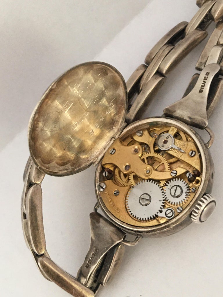 Vintage Silver Ladies Mechanical Ladies Trench Watch at 1stDibs