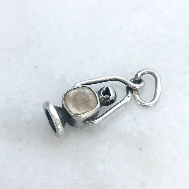 Vintage Silver Lantern Charm Pendant at 1stDibs