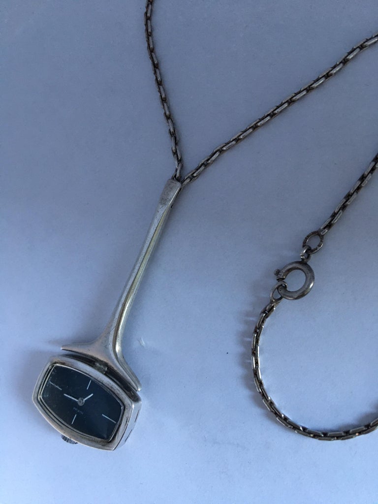 Vintage Silver Manual-Winding Pendant Watch For Sale at 1stDibs