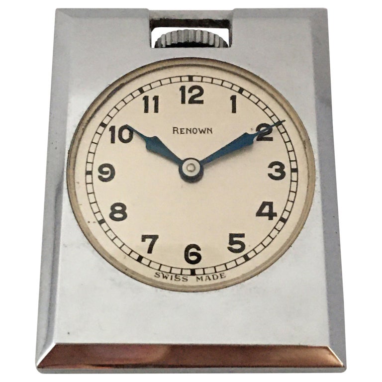 Vintage Silver Plate Mechanical Pendant Watch at 1stDibs