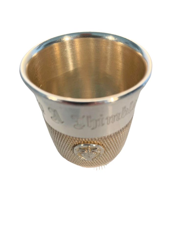 Vintage Silver Plate "Only A Thimble Full" Spirit Measure w/Seal of ...