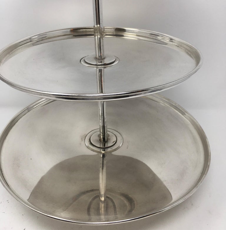 Vintage Silver Plated 3-Tier Dessert Stand at 1stDibs