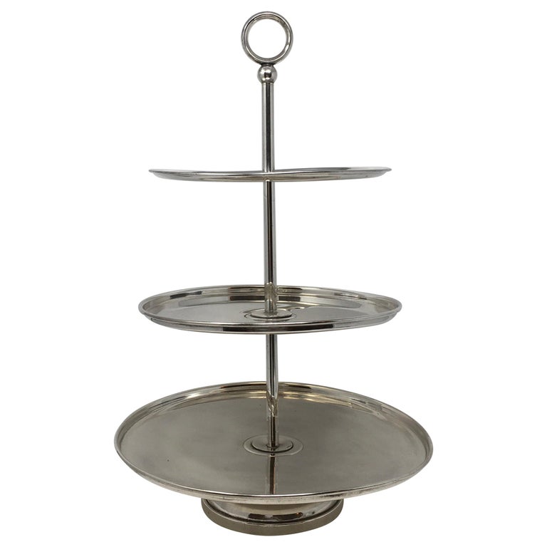 Vintage Silver Plated 3-Tier Dessert Stand at 1stDibs
