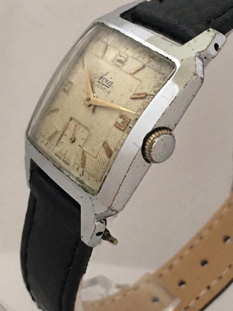 Vintage Silver Plated and Stainless Steel Back 1950s Avia Watch For ...