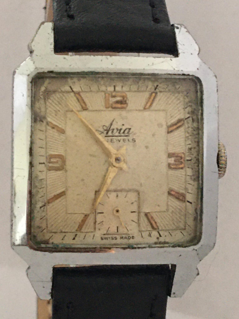 Vintage Silver Plated and Stainless Steel Back 1950s Avia Watch For ...