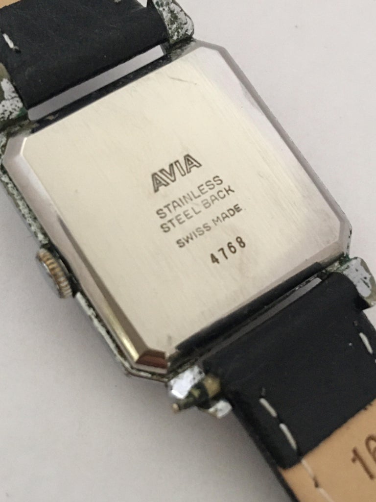 Vintage Silver Plated and Stainless Steel Back 1950s Avia Watch For ...