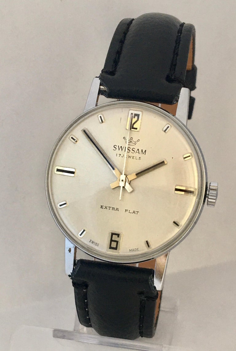 Vintage Silver Plated and Stainless Steel Back Swiss Mechanical Watch ...