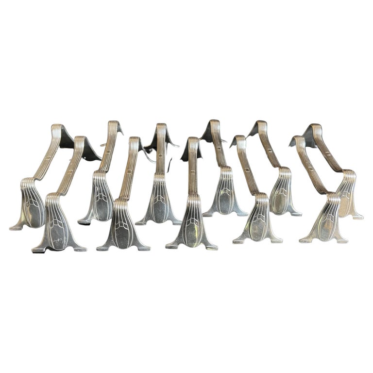 Vintage Silver Plated Art Deco Knife Rests-Set of 11 For Sale at 1stDibs