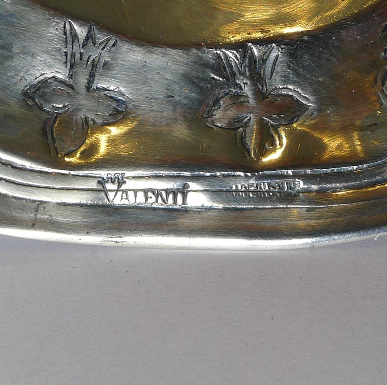 Vintage Silver Plated Decorative Plate by Valenti, Barcelona at 1stDibs
