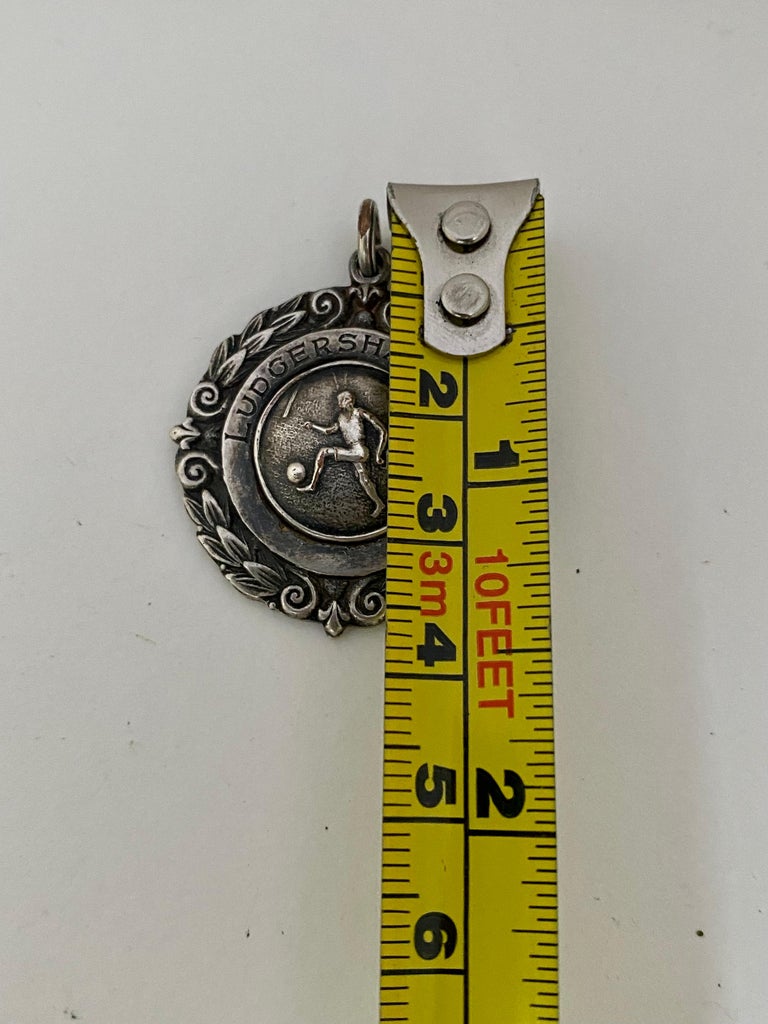 Vintage Silver Plated Football Medal Pendant For Sale at 1stDibs