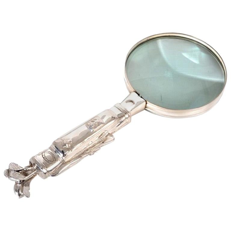 Vintage Silver Plated Magnifying Glass Golf Bag Handle, 20th Century at ...