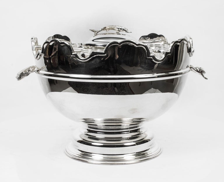 Vintage Silver Plated Monteith Caviar and Vodka Set Cooler, 20th ...