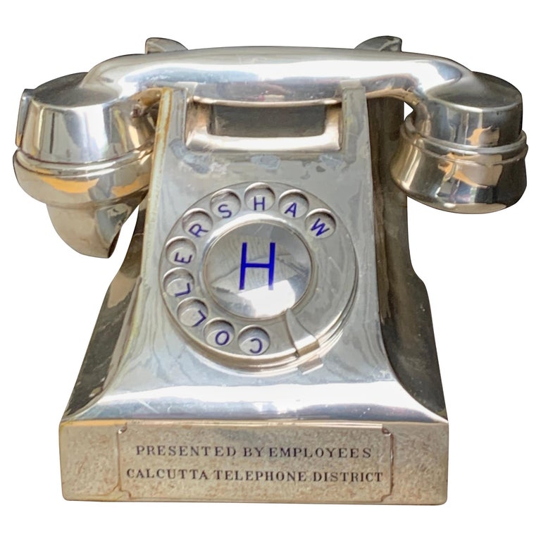 Vintage Silver Plated Presentation Intercom Telephone For Sale at 1stDibs
