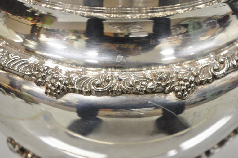 Vintage Silver Plated Soup Tureen Serving Pot with Lid and Fancy Twin ...