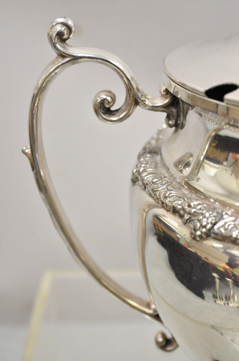 Vintage Silver Plated Soup Tureen Serving Pot with Lid and Fancy Twin ...