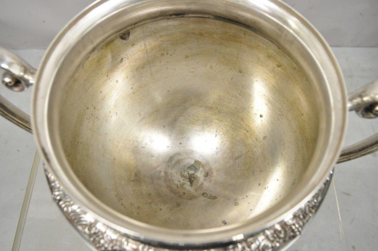 Vintage Silver Plated Soup Tureen Serving Pot with Lid and Fancy Twin ...