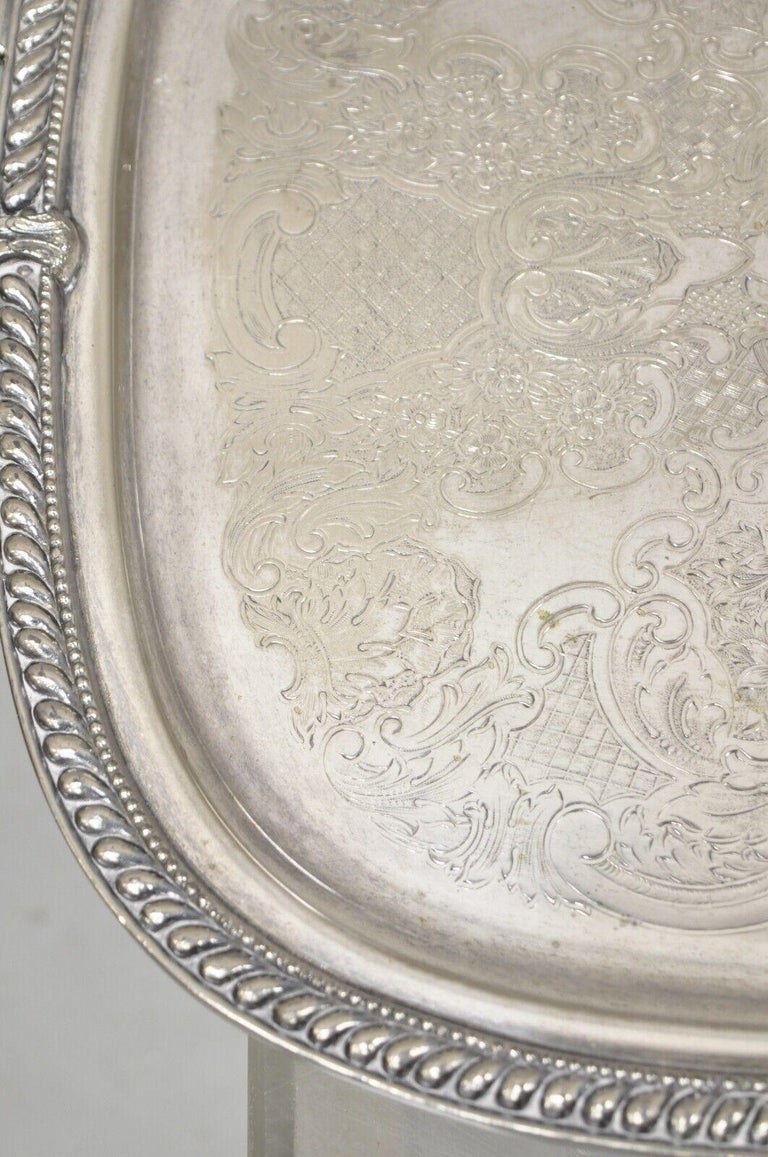 Vintage Silver Plated Victorian Style Regency Heavy Twin Handle Platter ...