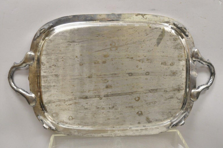 Vintage Silver Plated Victorian Style Regency Heavy Twin Handle Platter ...