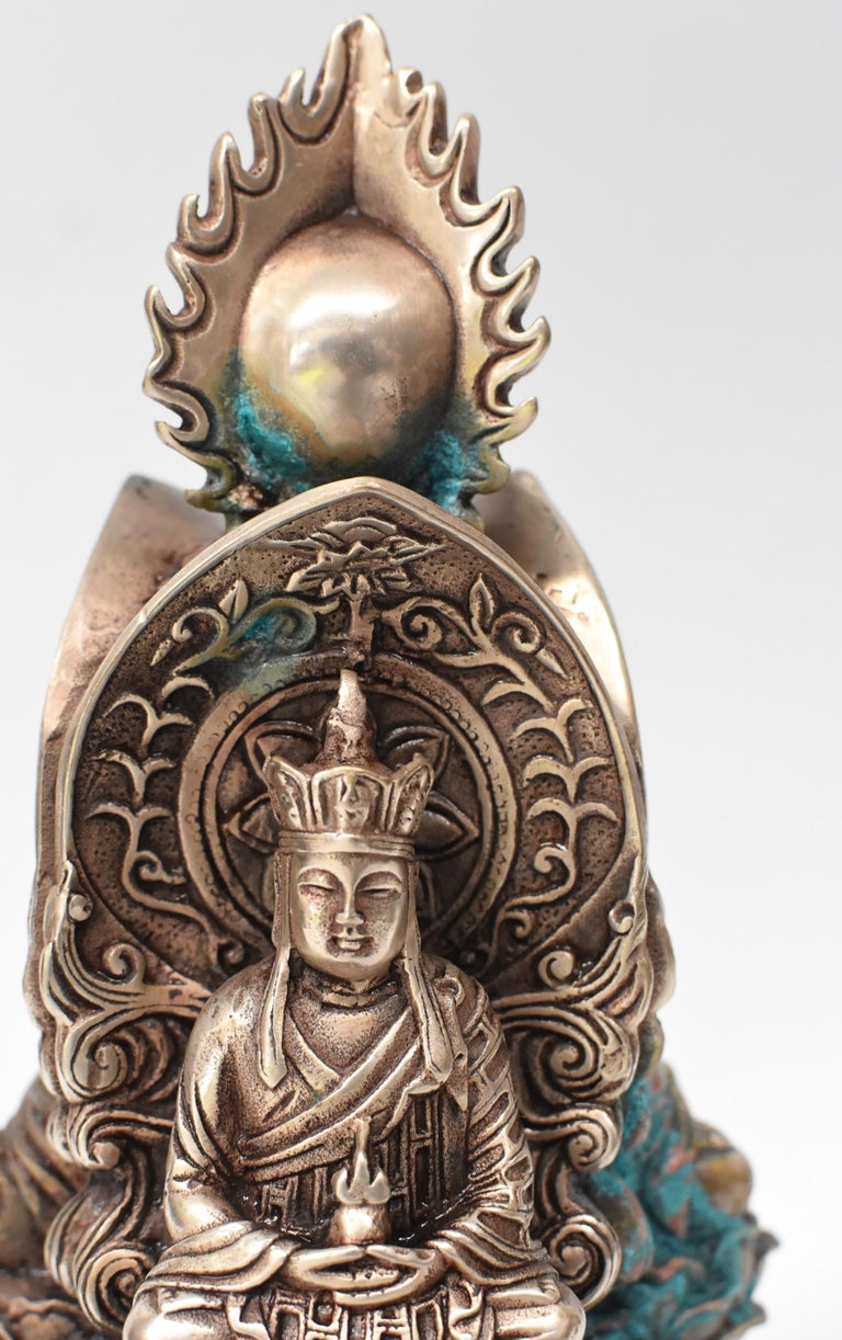 Vintage Silver Three Sided Buddha Statue at 1stDibs