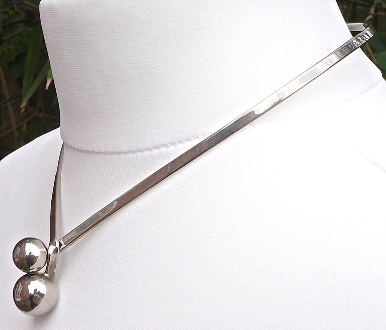 Silver Tone Balls Vintage Torque Necklace at 1stDibs | torque necklace ...