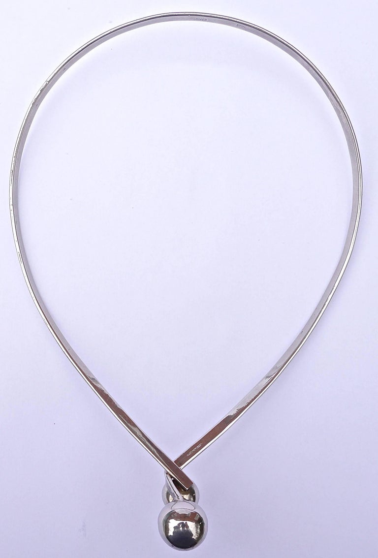 Silver Tone Balls Vintage Torque Necklace at 1stDibs | torque necklace ...