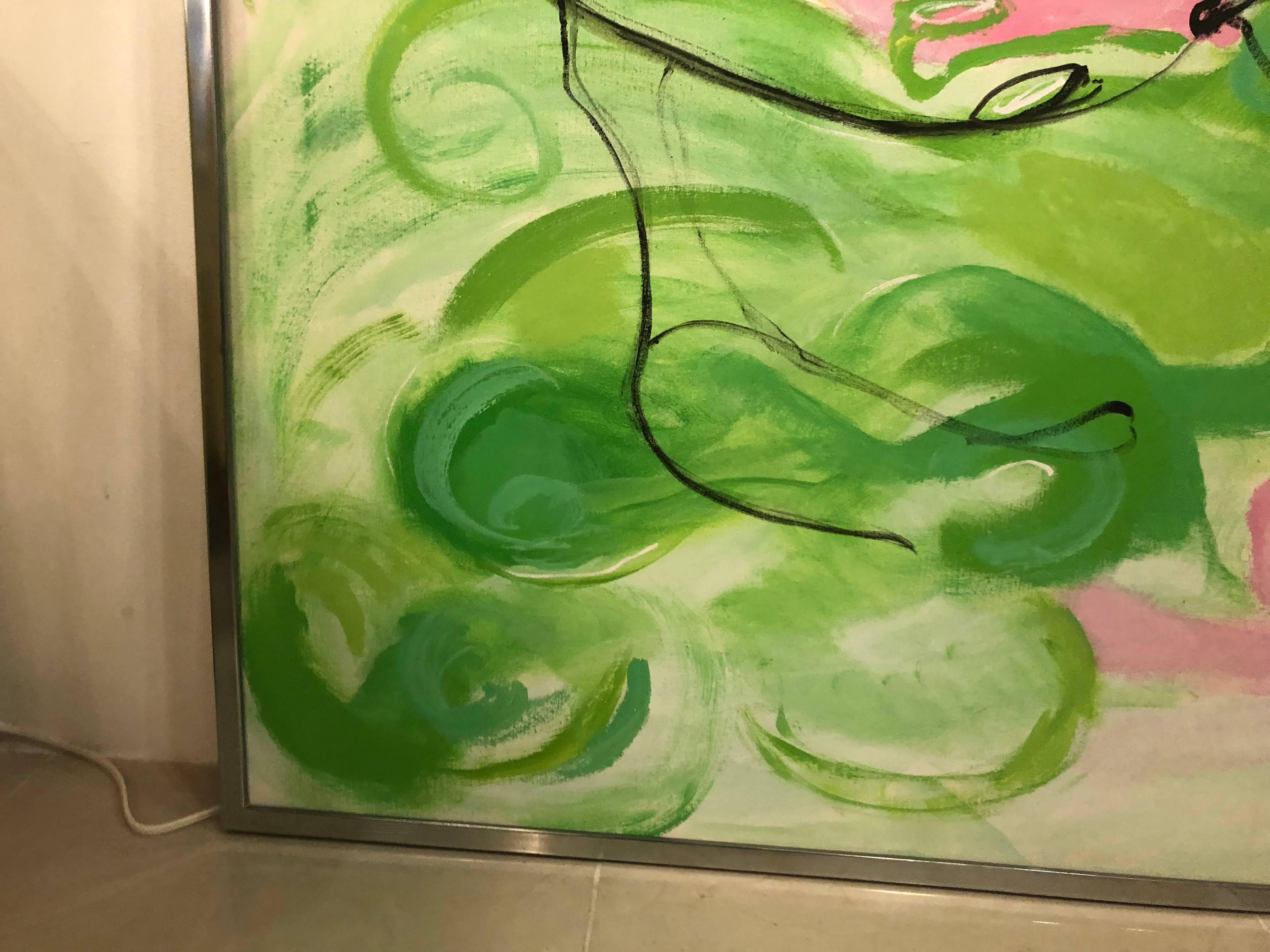 Vintage Silvia Lieb Acrylic in Canvas Abstract Painting Palm Beach at ...