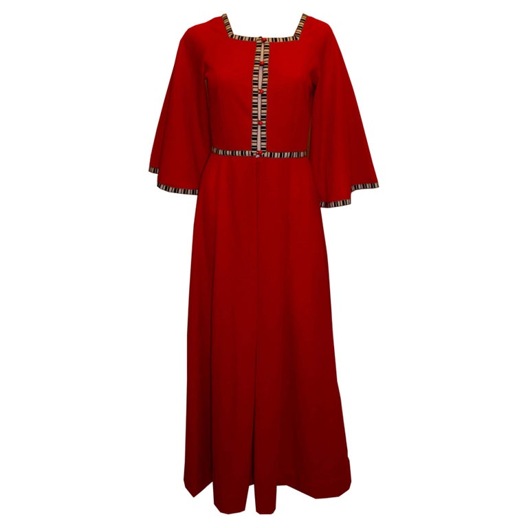Vintage Simon Ellis Red Dress For Sale at 1stDibs