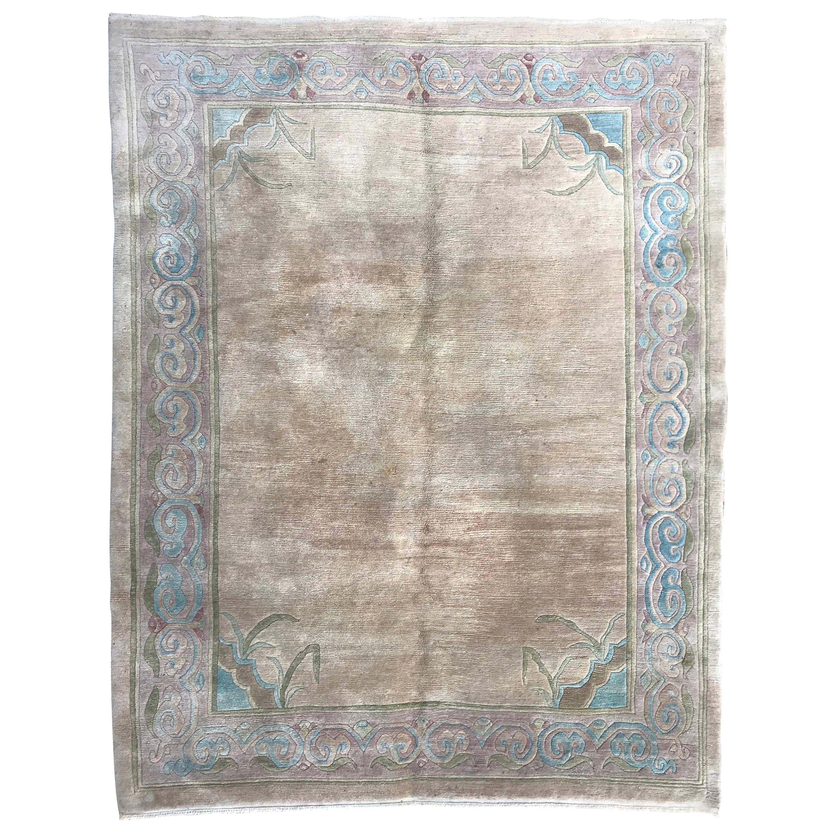 Handmade Vintage Tibetan Khaden Rug, 1970s, 1C645 at 1stDibs