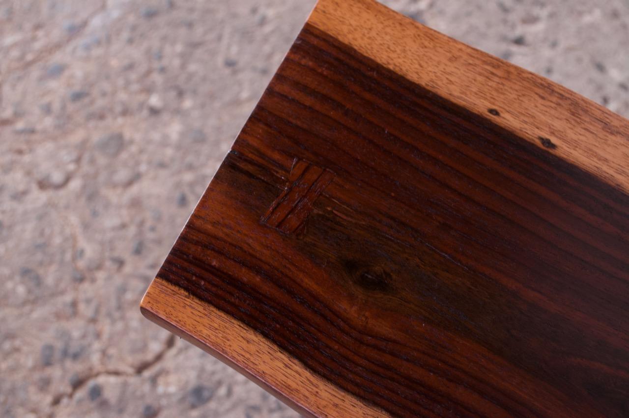 Vintage Sissoo Live Edge Hall Table / Bench at 1stDibs