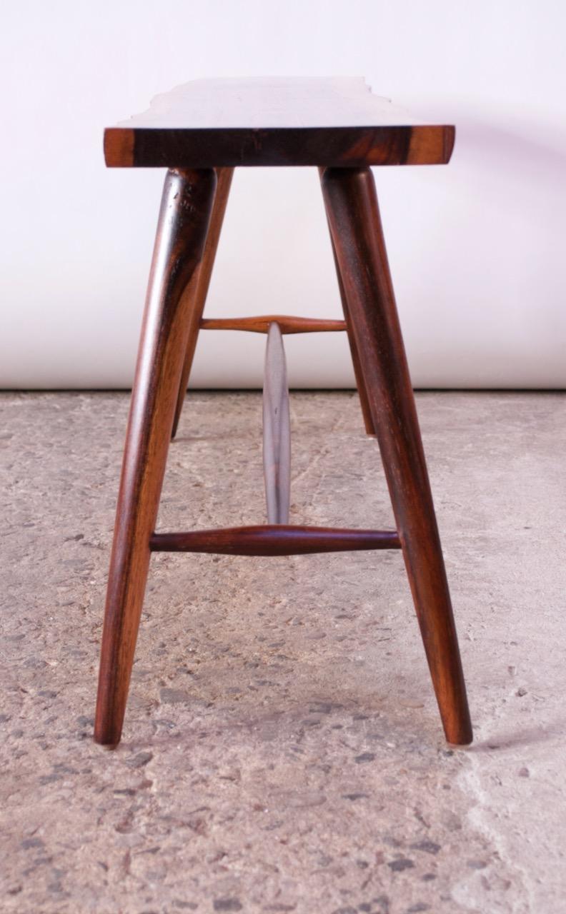 Vintage Sissoo Live Edge Hall Table / Bench at 1stDibs