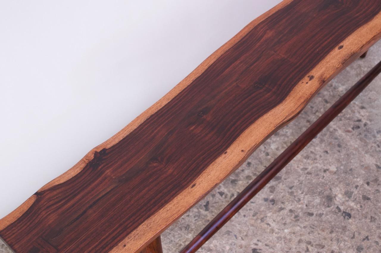 Vintage Sissoo Live Edge Hall Table / Bench at 1stDibs