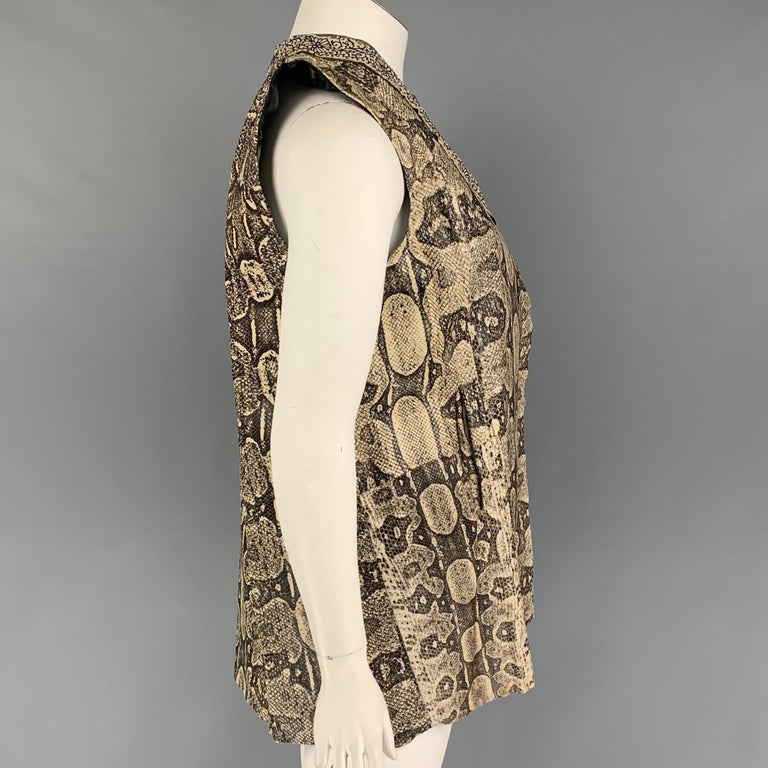 VINTAGE Size M Beige Brown Snake Skin A-Line Vest For Sale at 1stDibs