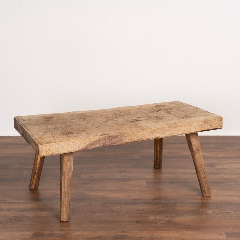 Vintage Slab Wood Coffee Table With Splay Legs at 1stDibs