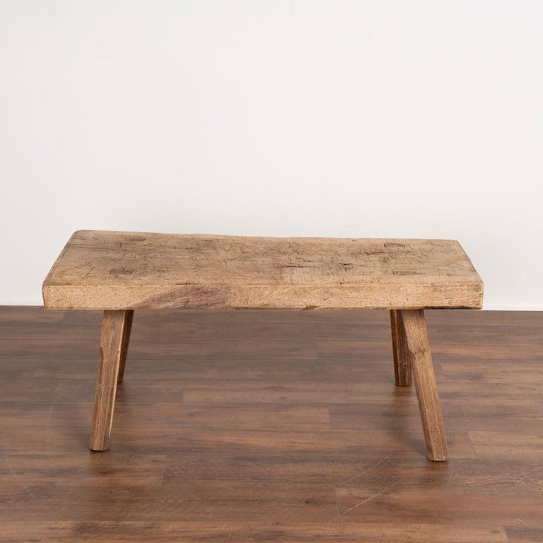 Vintage Slab Wood Coffee Table With Splay Legs at 1stDibs