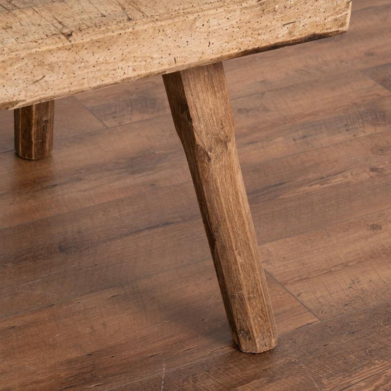 Vintage Slab Wood Coffee Table With Splay Legs at 1stDibs