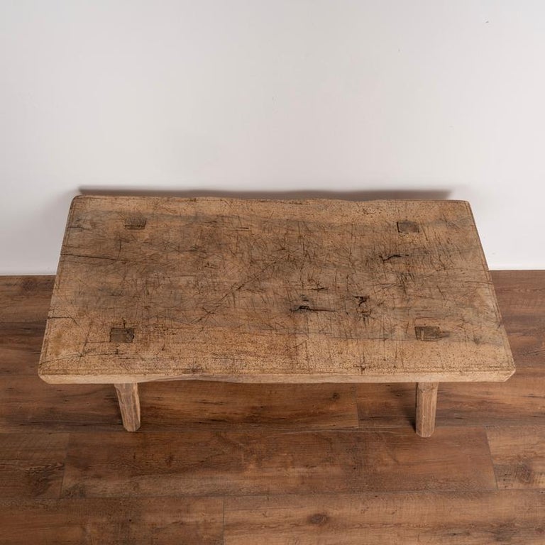 Vintage Slab Wood Coffee Table With Splay Legs at 1stDibs